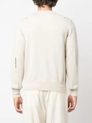 JIL SANDER Cut-out Wool Jumper - Neutrals