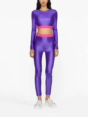 Versace Logo-underband Crop Top - Purple