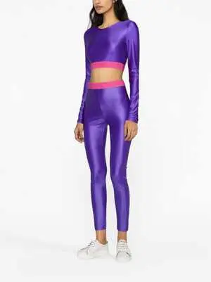 Versace Logo-underband Crop Top - Purple