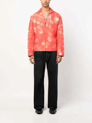 ERL Tie-dye Print Leather Jacket