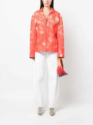 ERL Tie-dye Print Leather Jacket