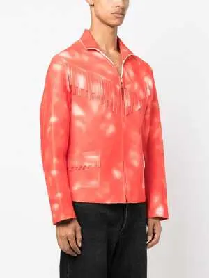 ERL Tie-dye Print Leather Jacket