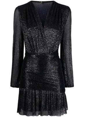 Maje Draped Lurex Dress