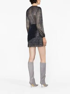 Maje Draped Lurex Dress