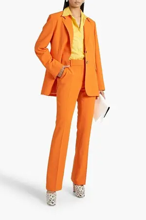 FRAME Twill Blazer With Frayed Trims