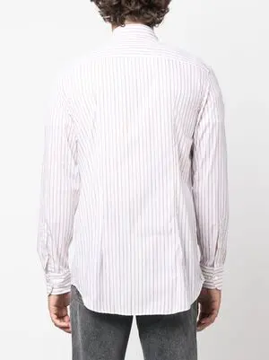 Etro Logo-embroidered Striped Shirt - Neutrals