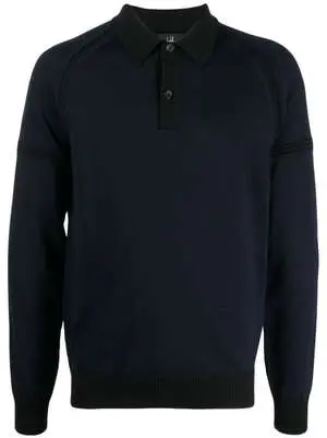 Dunhill Long Raglan-sleeve Wool Polo Shirt