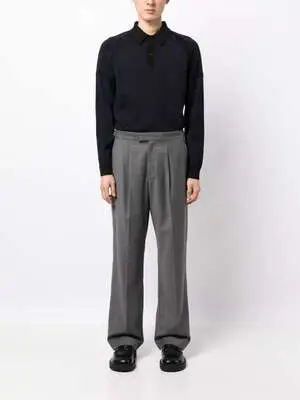 Dunhill Long Raglan-sleeve Wool Polo Shirt