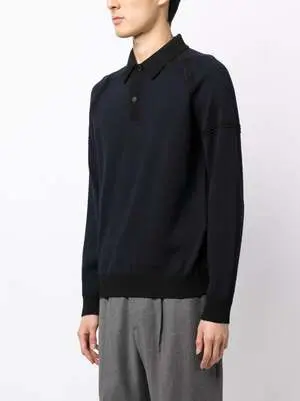 Dunhill Long Raglan-sleeve Wool Polo Shirt