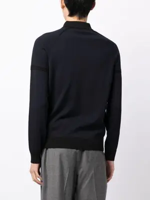 Dunhill Long Raglan-sleeve Wool Polo Shirt