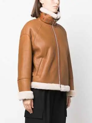 LISKA Zip-front Shearling Jacket