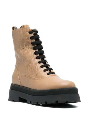 Fabiana Filippi Round-toe Leather Ankle Boots - Neutrals