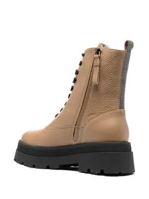 Fabiana Filippi Round-toe Leather Ankle Boots - Neutrals