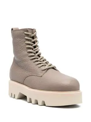 Furla Rita Lace-up Combat Boots - Neutrals