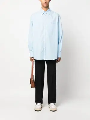 Valentino Garavani Logo-embroidered Cotton Shirt