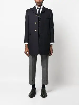Thom Browne Stripe-detail Single-breasted Coat