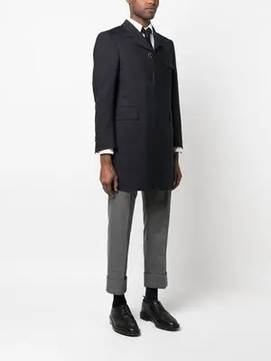 Thom Browne Stripe-detail Single-breasted Coat