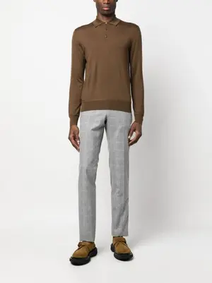 Corneliani Grid-pattern Straight-leg Trousers
