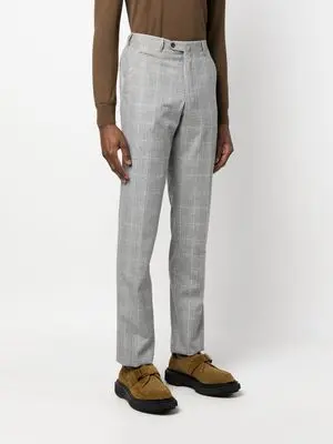 Corneliani Grid-pattern Straight-leg Trousers