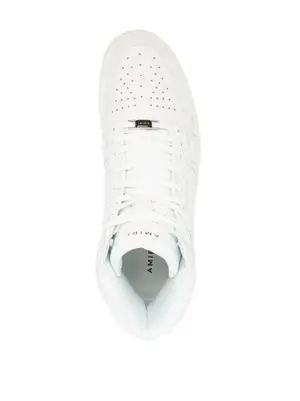 Amiri Skel Appliqué Leather High-top Sneakers - White