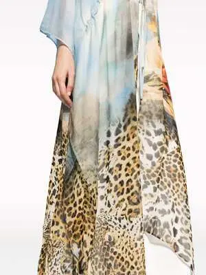Roberto Cavalli Graphic-print Silk Kaftan