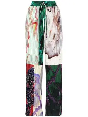 Henrik Vibskov Grow Plissé-effect Trousers - Green