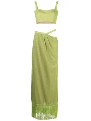 RAYANE BACHA Cut-out Metallic Maxi Dress