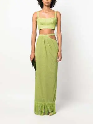 RAYANE BACHA Cut-out Metallic Maxi Dress