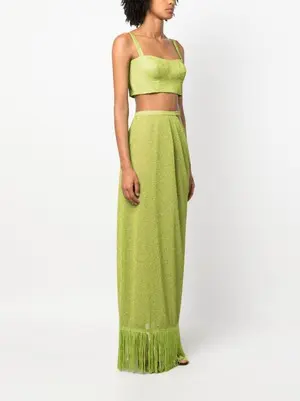 RAYANE BACHA Cut-out Metallic Maxi Dress