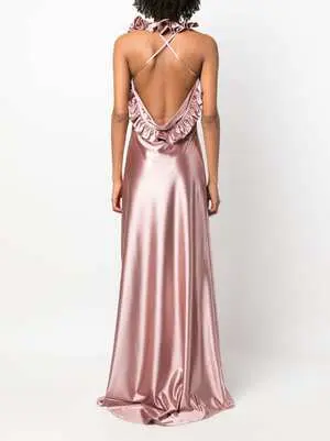 RAYANE BACHA Iris Satin Maxi Dress