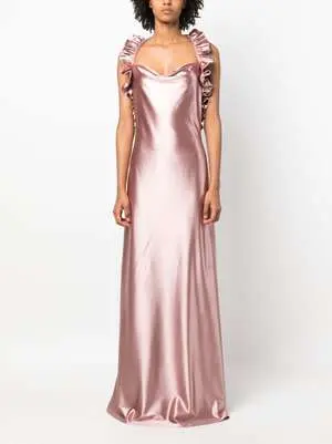 RAYANE BACHA Iris Satin Maxi Dress