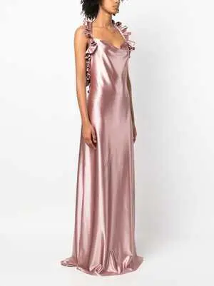 RAYANE BACHA Iris Satin Maxi Dress