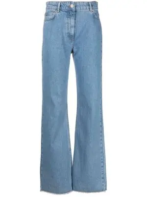 Moschino Raw-cut Mid-rise Flared Jeans - Blue