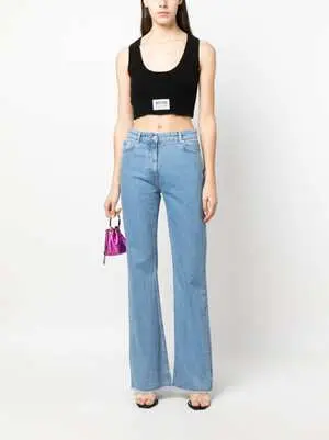 Moschino Raw-cut Mid-rise Flared Jeans