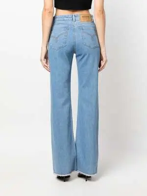 Moschino Raw-cut Mid-rise Flared Jeans