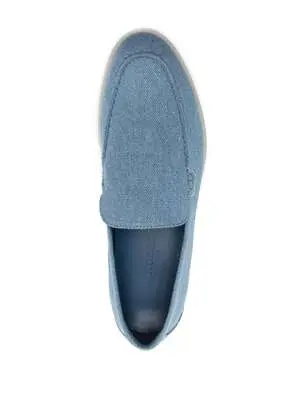SCAROSSO Almond-toe Denim Loafers - Blue