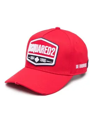 Dsquared2 Distressed Logo Patch Baseball Cap - Red