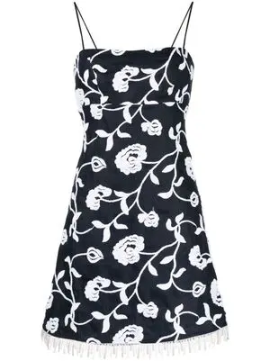 Silvia Tcherassi Balerina Floral-embroidered Minidress - Blue