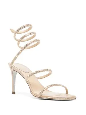 Rene Caovilla Cleo 80mm Sandals - Gold