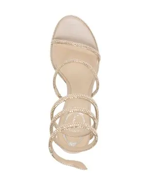 Rene Caovilla Cleo 80mm Sandals - Gold