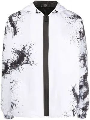 PLEIN SPORT Splash-print Hooded Jacket - White
