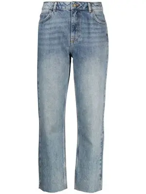 Ba&sh Logo-patch Cropped Jeans