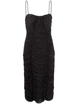 ROTATE BY BIRGER CHRISTENSEN Crystal-embellished Ruched Dress