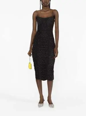 ROTATE BY BIRGER CHRISTENSEN Crystal-embellished Ruched Dress