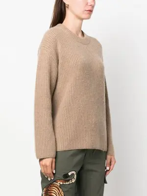 P.a.r.o.s.h Ribbed-knit Cashmere Sweatshirt - Brown