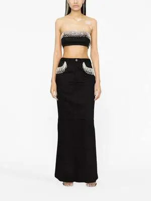 ROTATE BY BIRGER CHRISTENSEN Crystal-embellished Bandeau Top