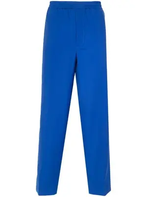 Gucci Interlocking-g Wide-leg Trousers - Blue