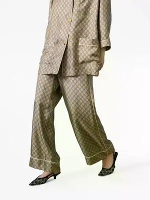 Gucci Gg Supreme Silk Palazzo Trousers