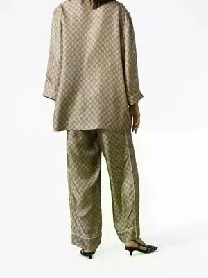 Gucci Gg Supreme Silk Palazzo Trousers