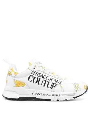 Versace Baroque-pattern Low-top Sneakers - White